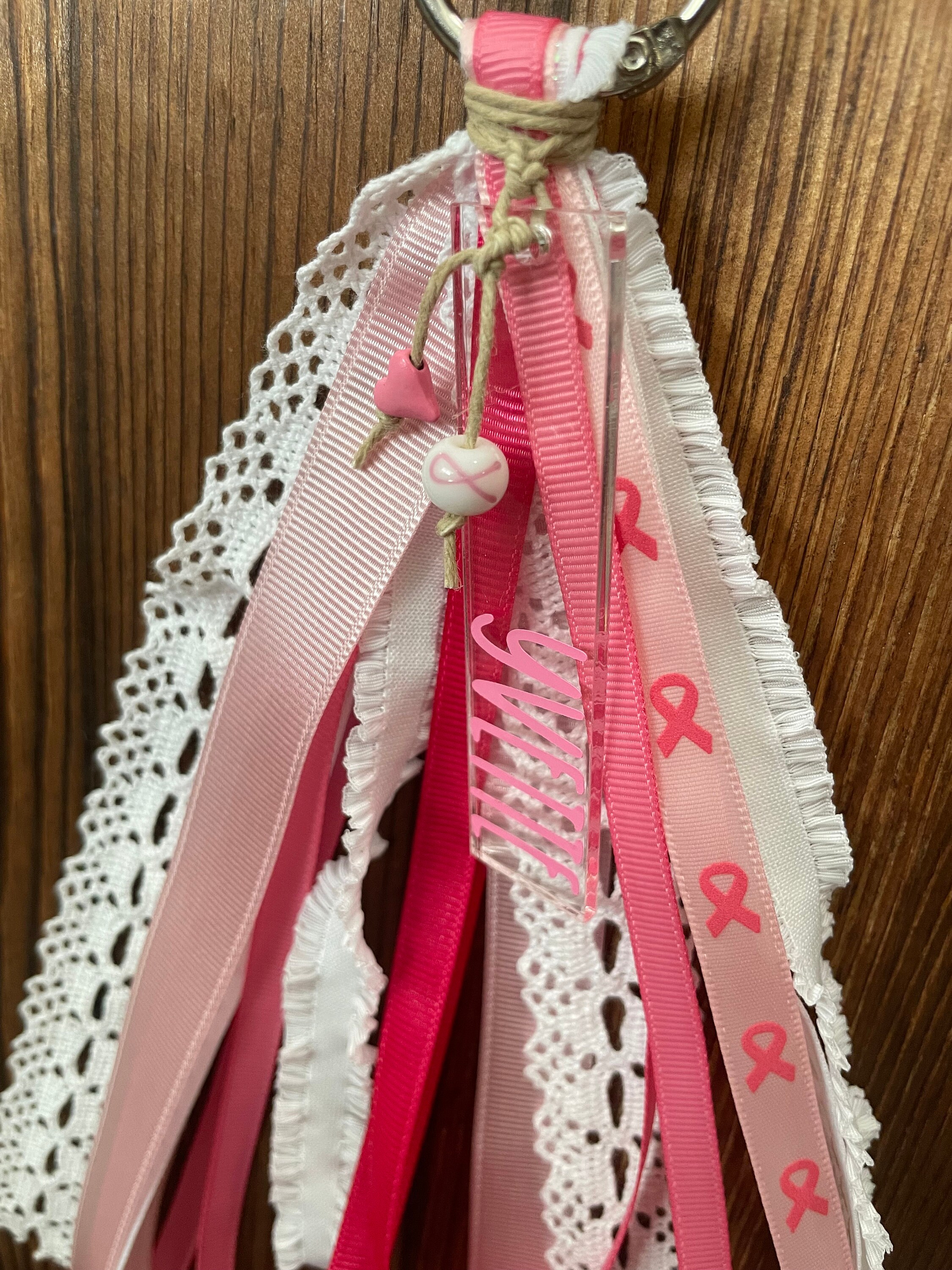FREE Acrylic Name Tag W/ Purchase! Handmade Breast Cancer Bag Tag, BOGG ...