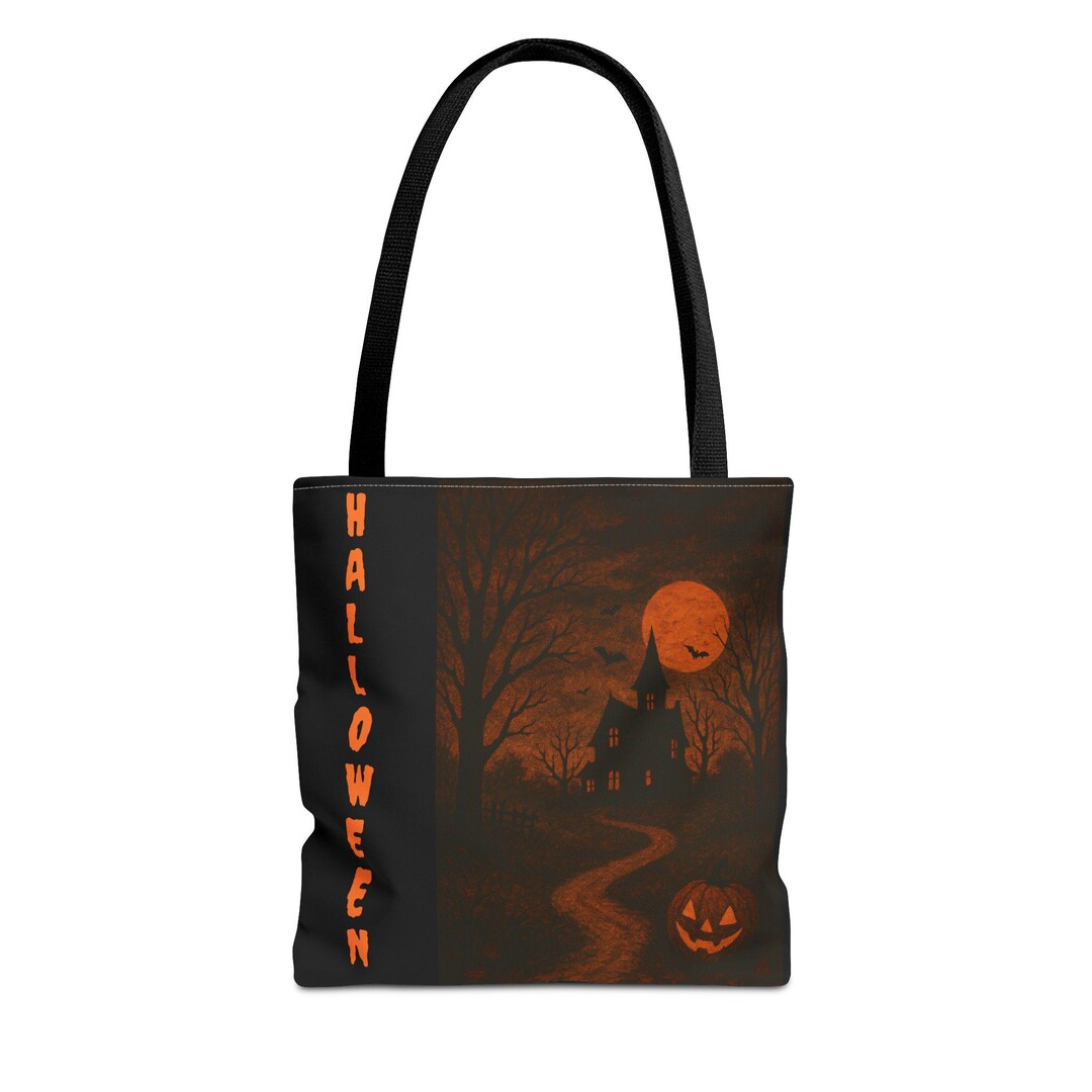 Halloween Tote Bag, Spooky Shopping Bag, Fall Festival Bags, Pumpkins ...