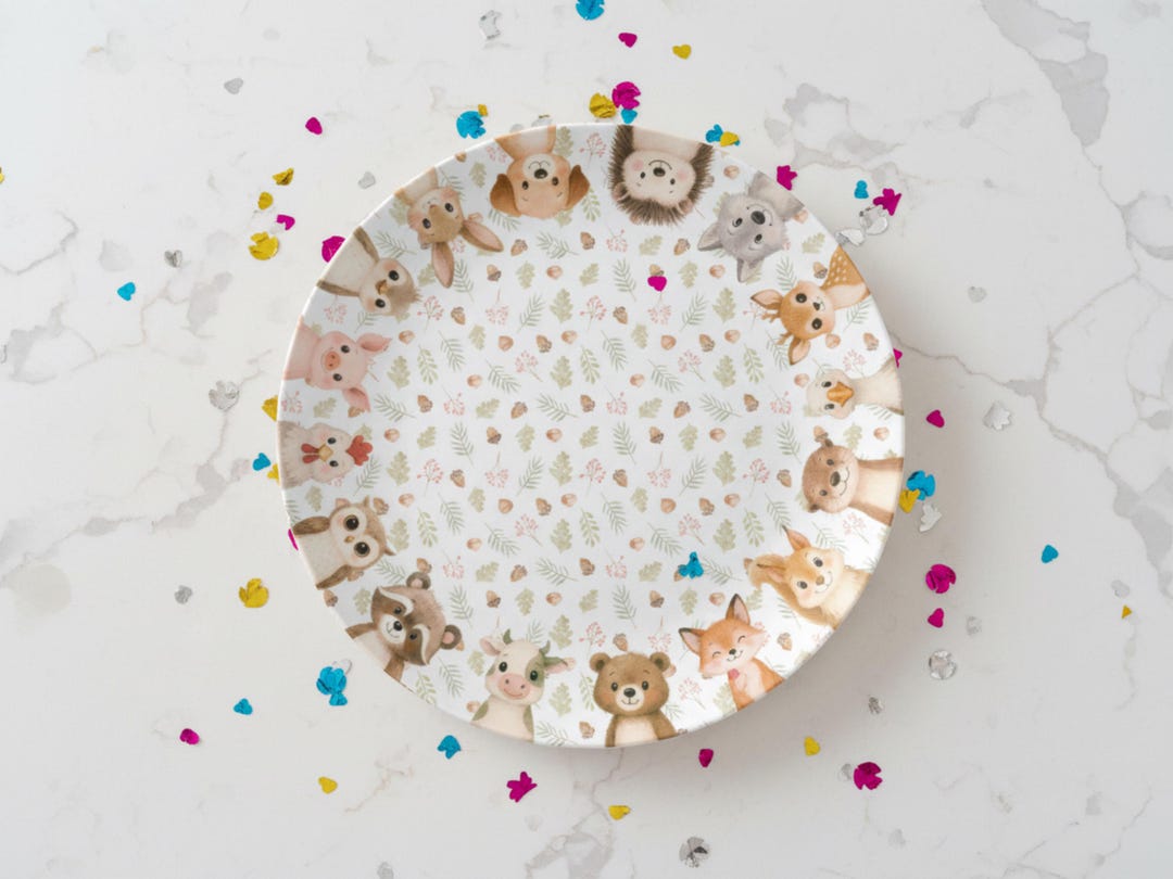Child Personalized Plate, Kid's Platter, Kids Custom Tableware, Animal ...