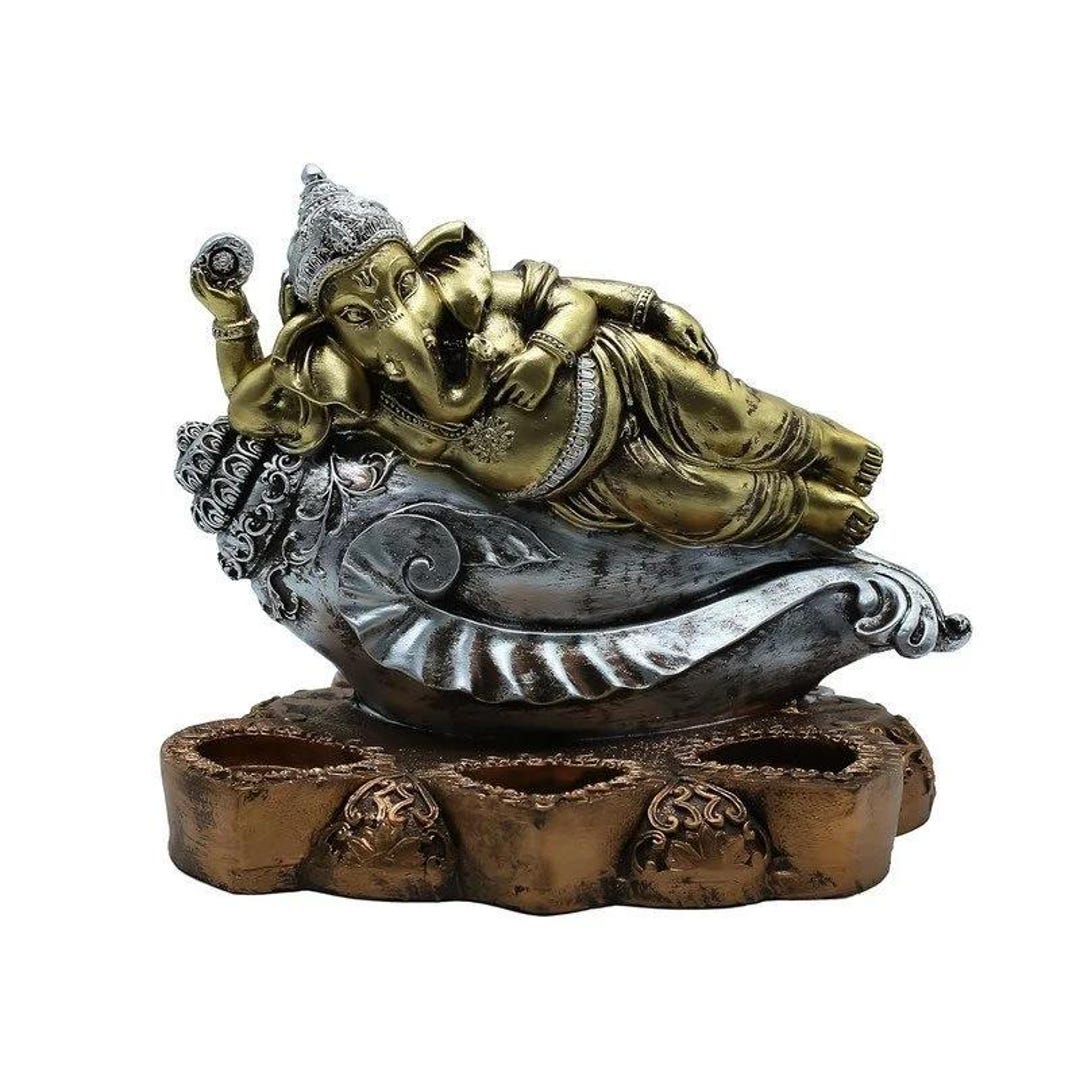 Reclining Lord Ganesha Statue | Resting Ganpati Idol | Hindu God ...