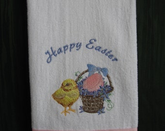 Handmade Embroidered happy Easter Hand Towel | Etsy