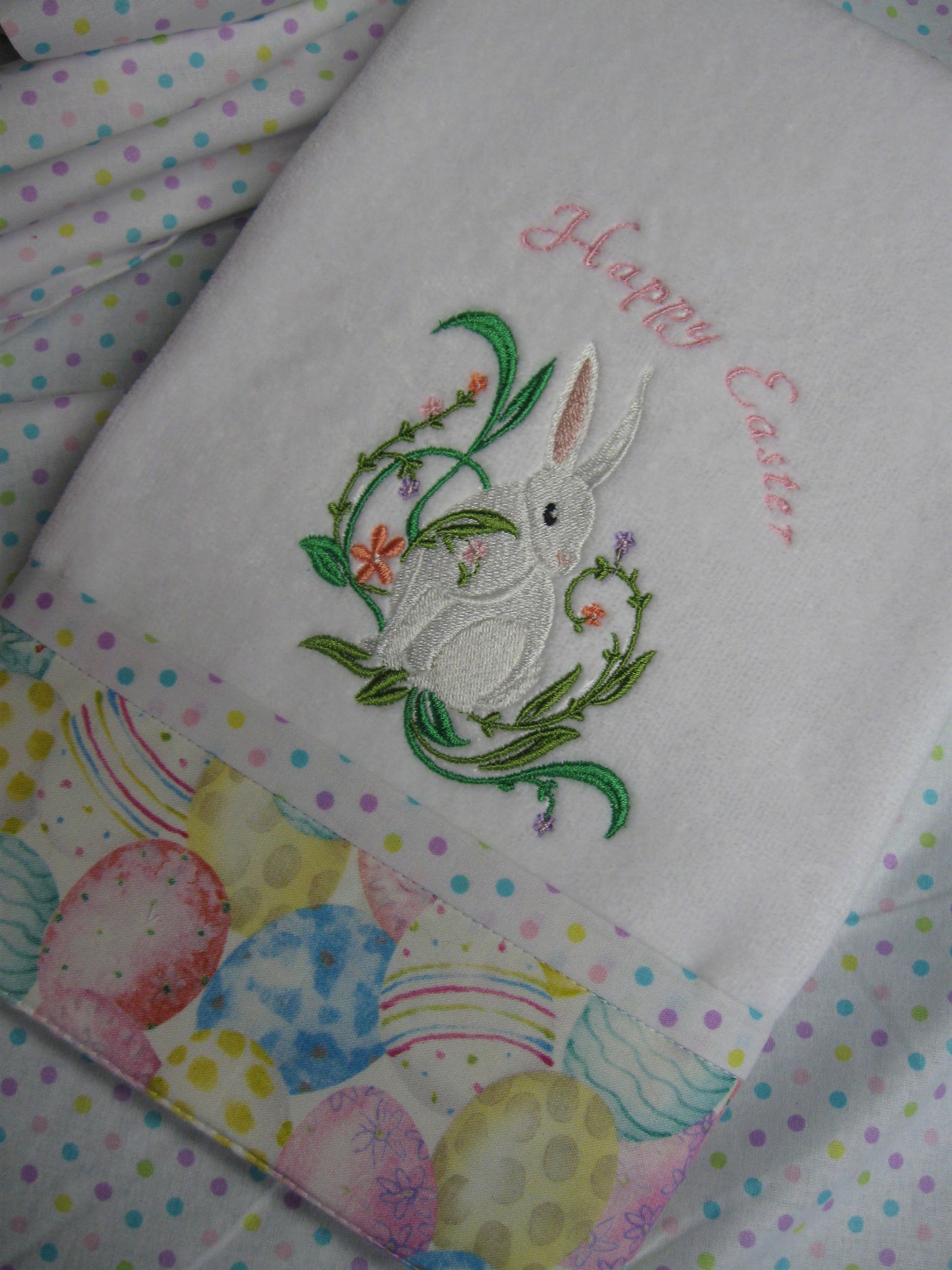 Embroidered happy Easter Towel - Etsy