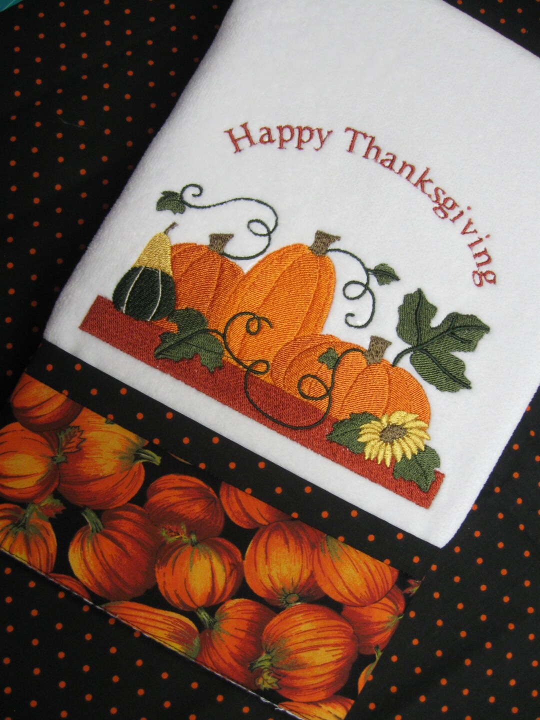 Handmade Embroidered "thanksgiving" Hand Towel - Etsy
