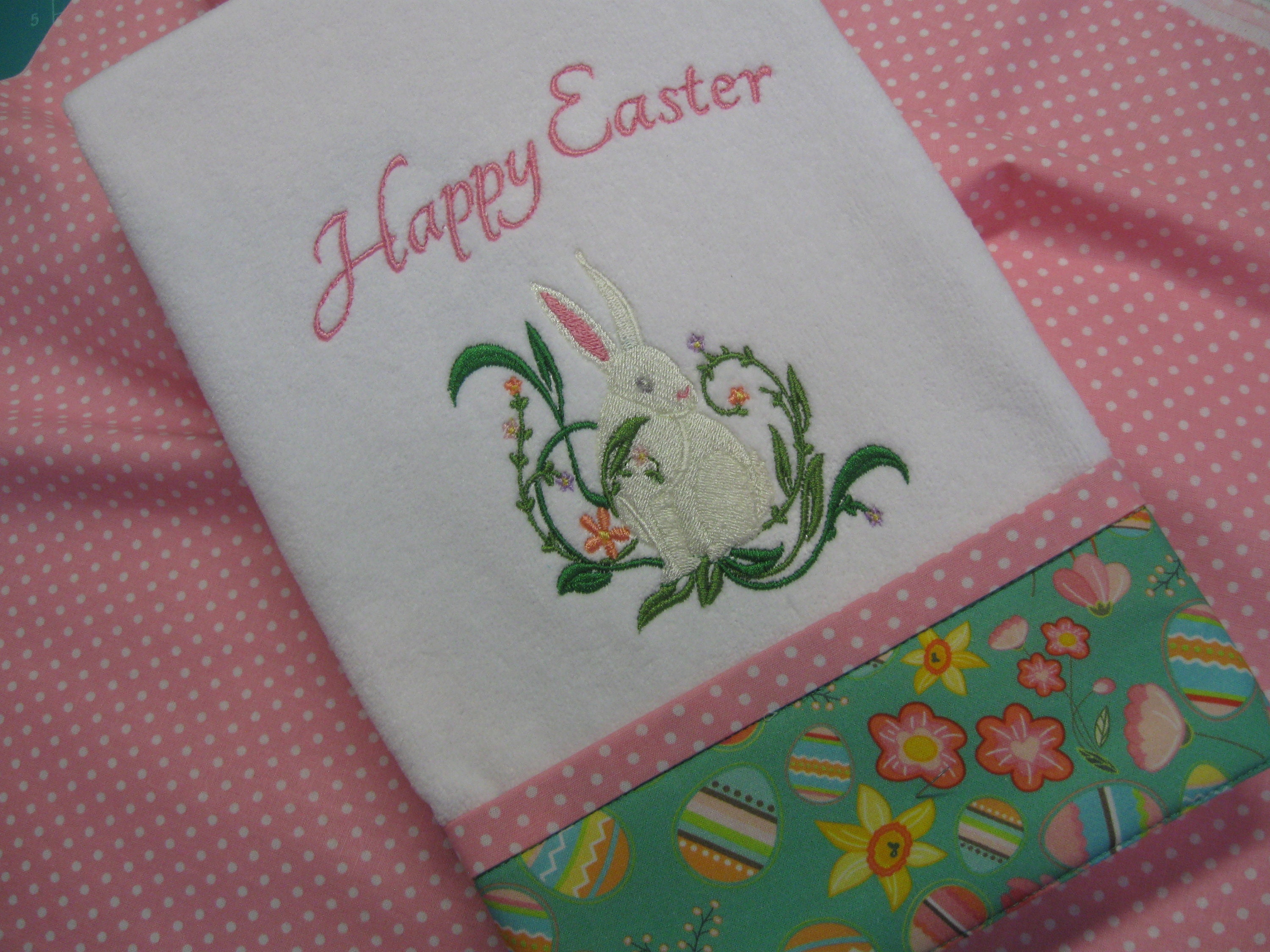 Embroidered happy Easter Towel - Etsy