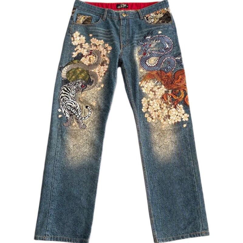 Embroidered Jeans Mens - Etsy