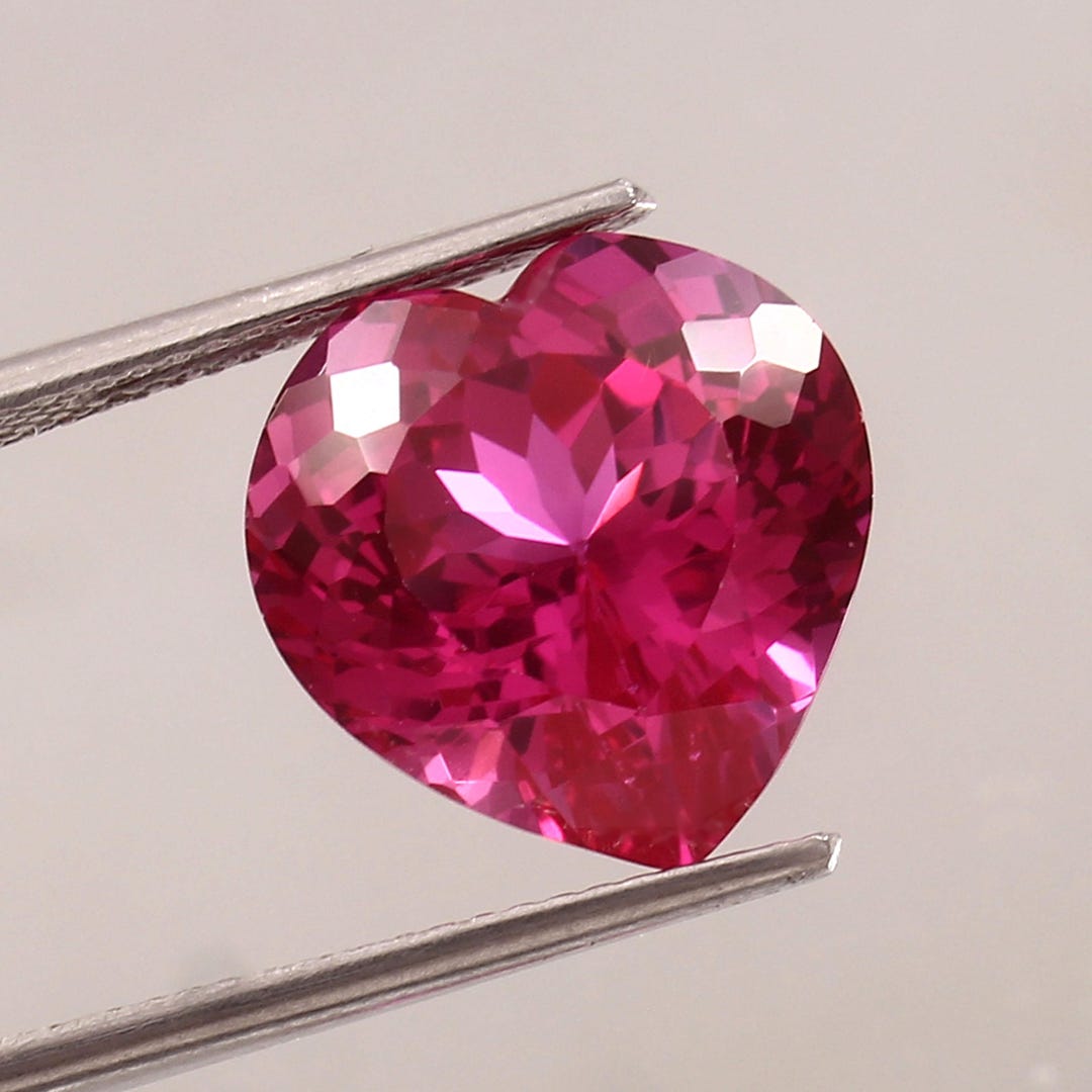 AAA Ceylon Pink Sapphire Heart: 10x10 Mm Ring/pendant Stone - Etsy