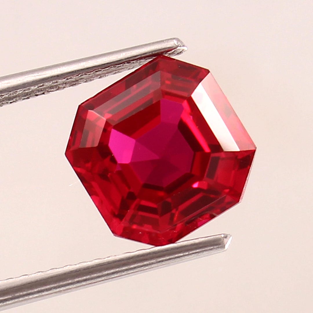 Luxurious Blood Ruby | 9x9 MM | Ascher Cut | July Birthstone of ...