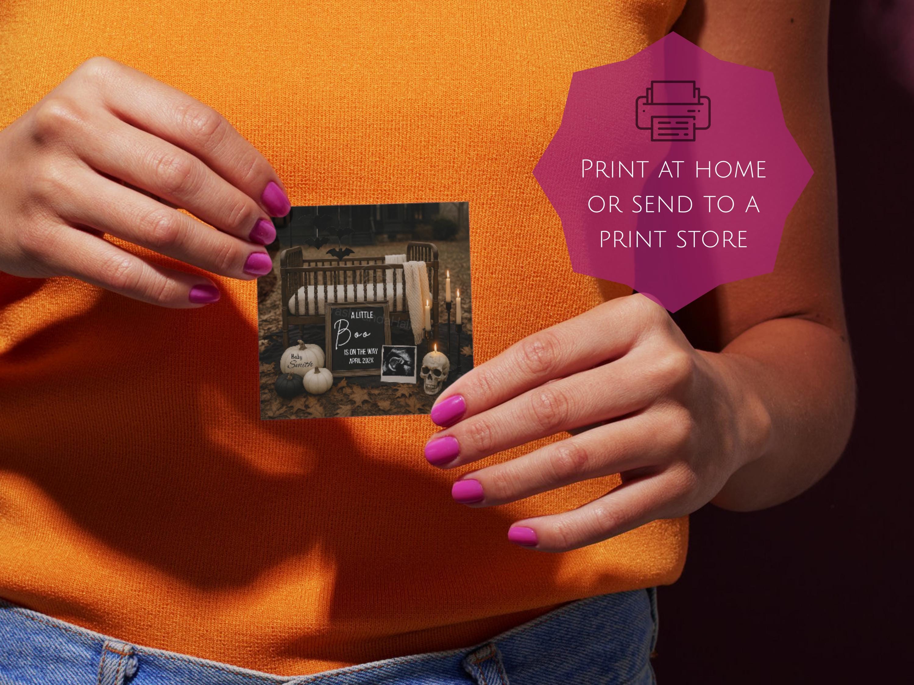 Gothic Pregnancy Announcement Template | Dark Moody Baby Reveal ...