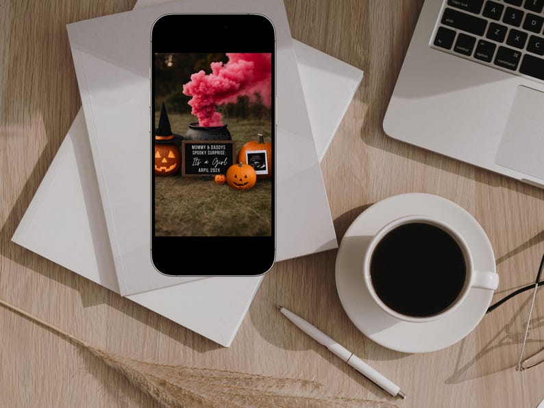 Gothic Cauldron Pregnancy Announcement | Witch Baby Reveal Template ...