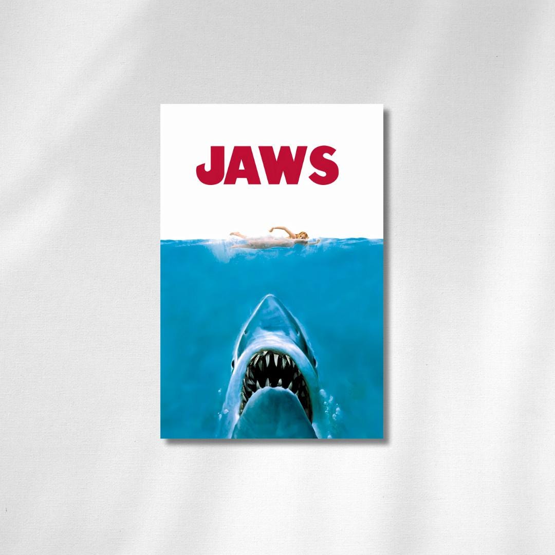Jaws Poster | Digital Download Wall Art | Printable Classic Movie Print ...