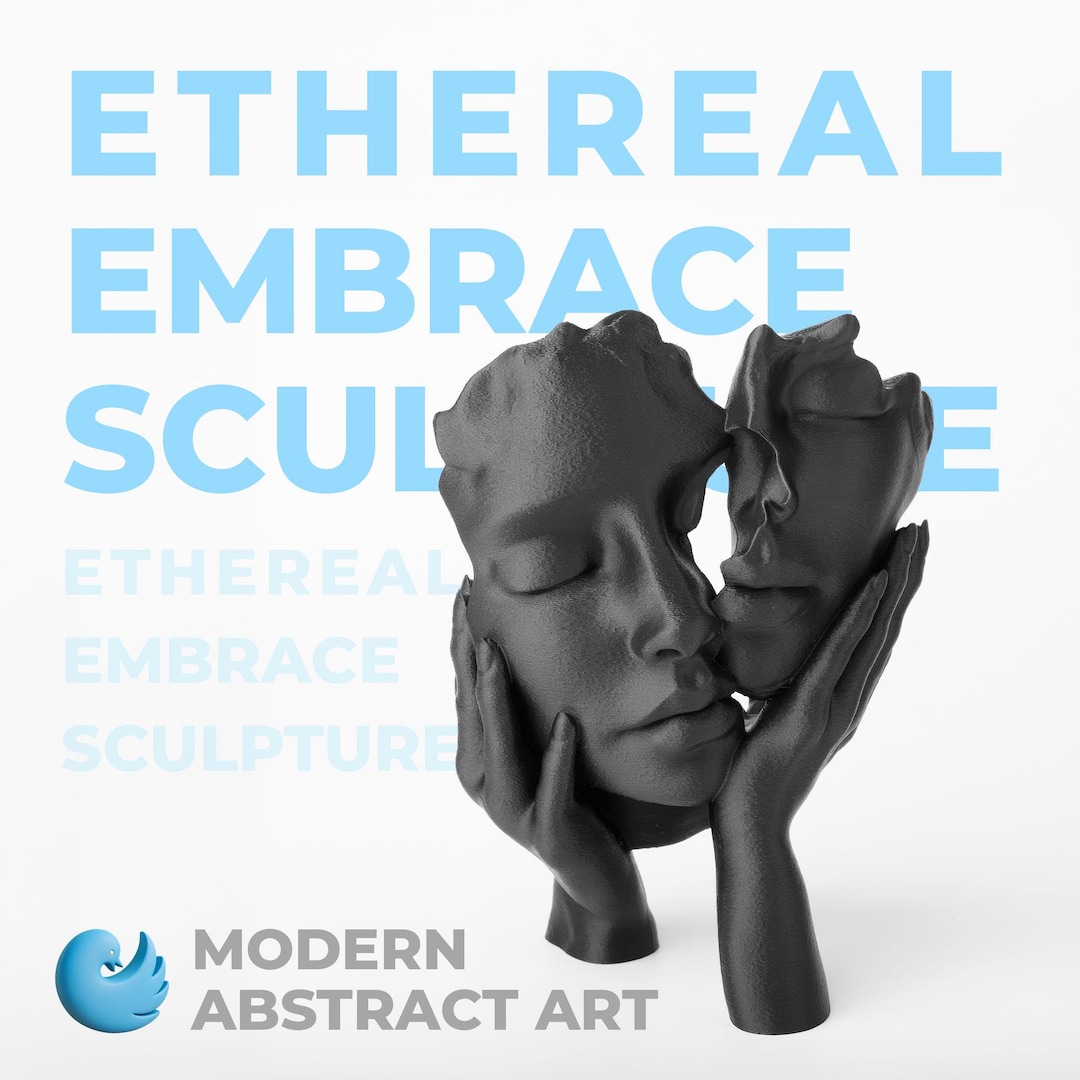 Ethereal Embrace Sculpture – Modern Abstract Art Statue | Minimalist ...