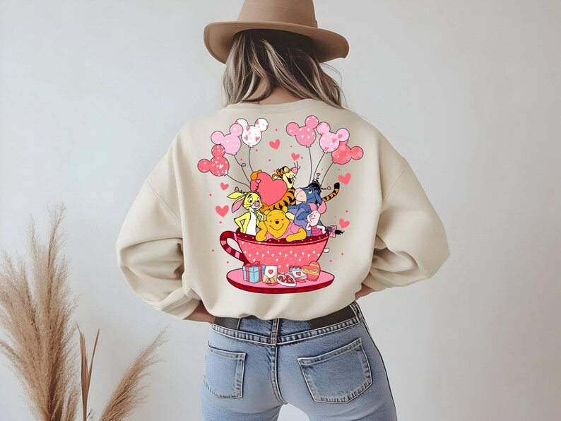 Pink Valentine Cartoon Characters DTF Transfer, Retro Disneyland ...