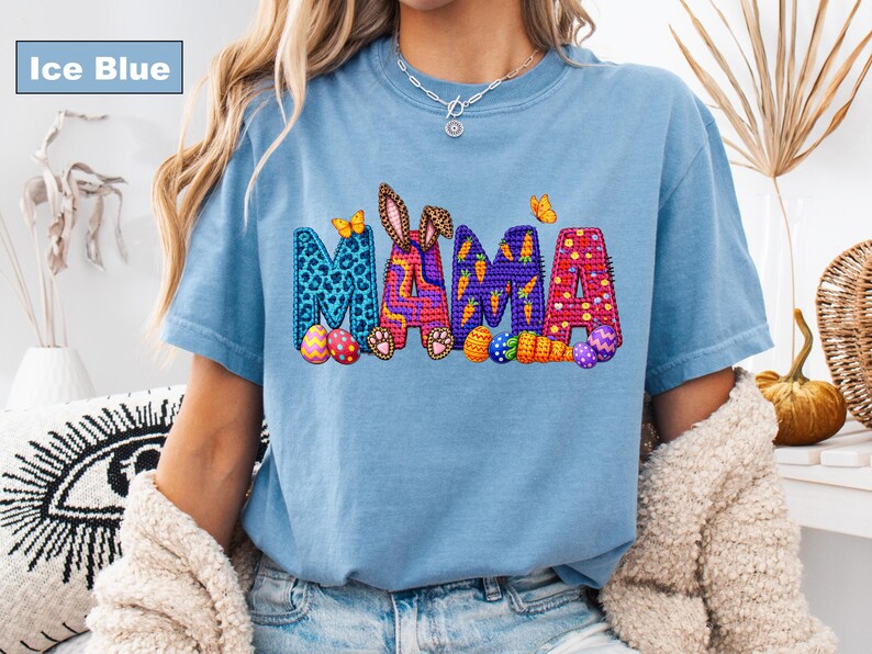 Easter Mama DTF Transfer, Faux Yarn Mama Design Ready to Press - Etsy