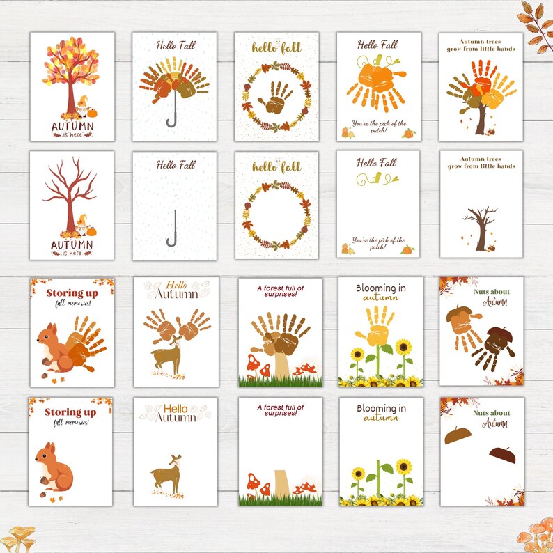 Fall Handprint Craft for Kids | Preschool and Toddler Printable Autumn ...