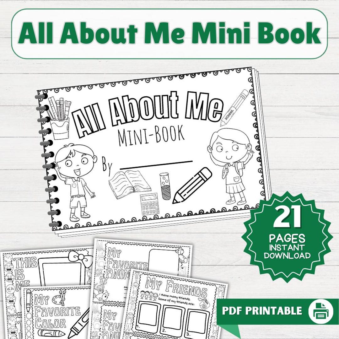 All About Me Activity Book: Back to School Printable (PDF Download ...