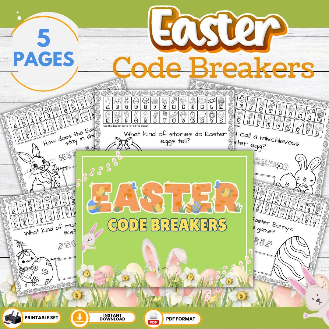 Easter Code Breakers Printable Puzzles | Kids Logic Activity (digital ...