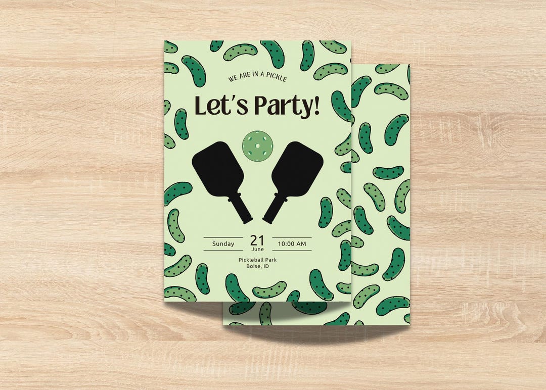 Editable Pickleball Party Canva Invitation Template Birthday Party ...