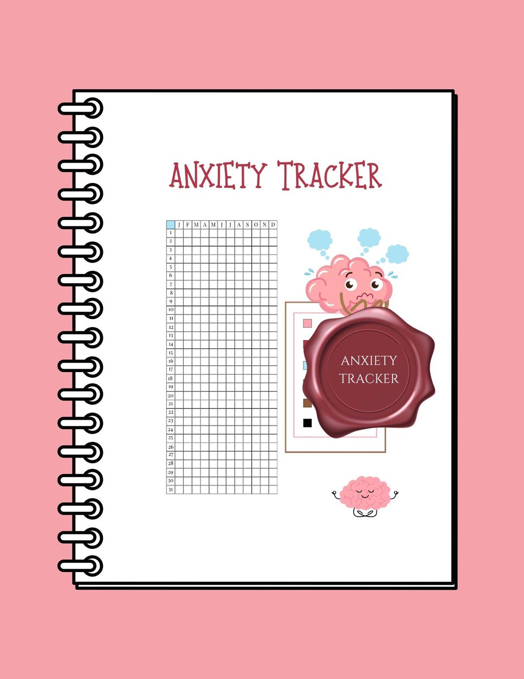 Anxiety Tracker Printable: Daily Mood Log, Mental Health Journal (PDF ...