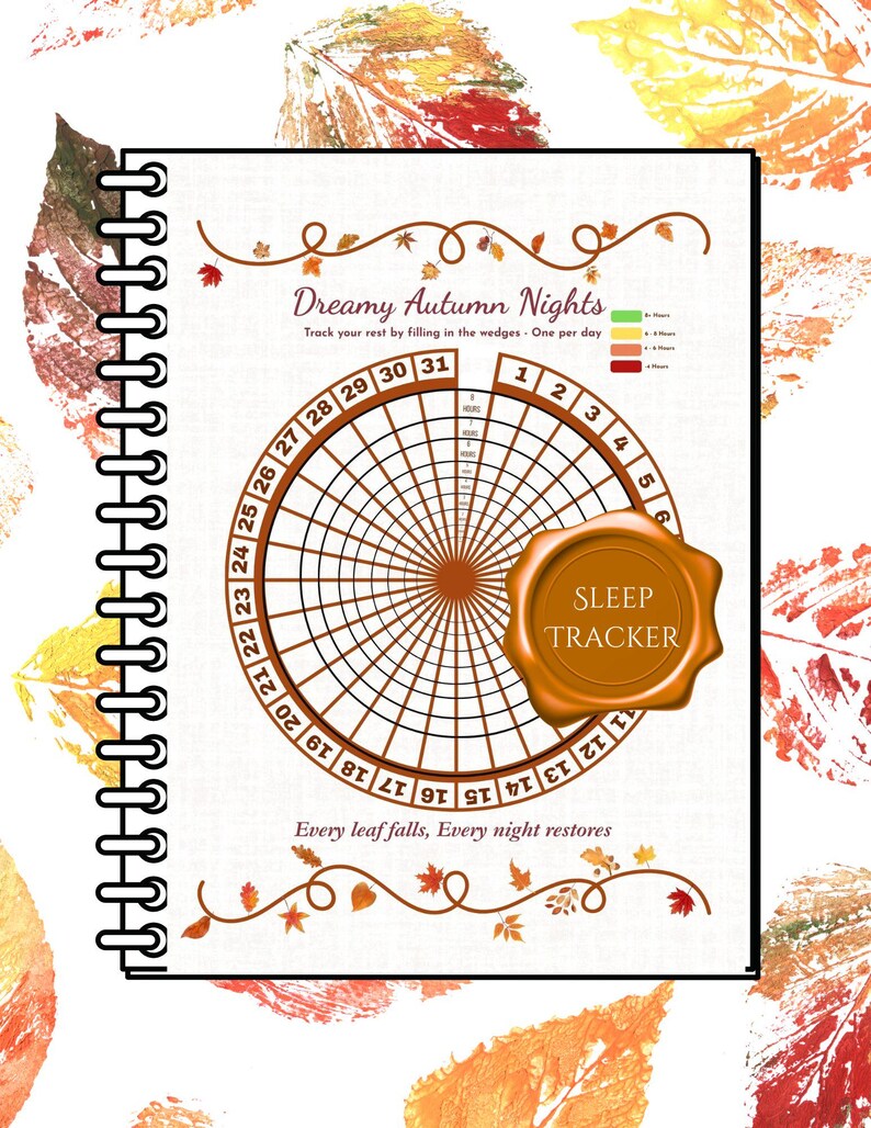 Autumn Sleep Tracker Printable: Cosy Fall Rest Journal (digital ...