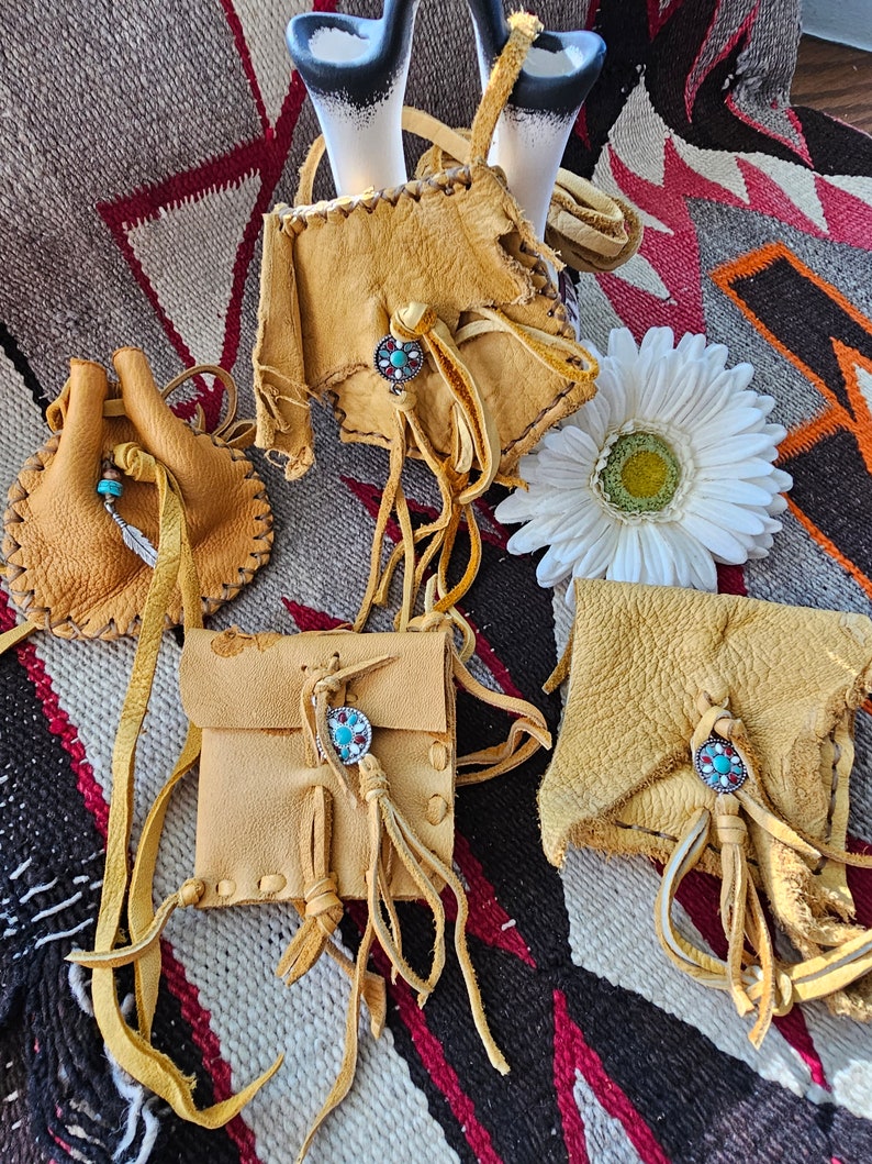 New Native American Medicine Bag, Buckskin Medicine Bag, Medicine Pouch ...