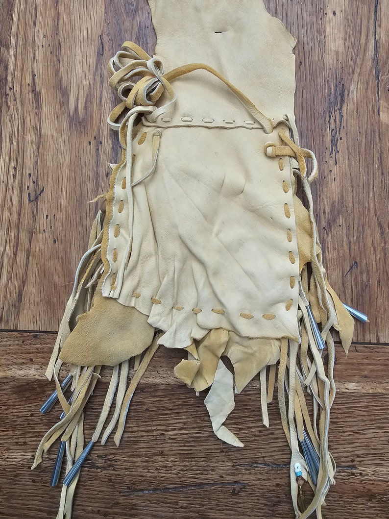 Large Native American Medicine Bag, Buckskin, Turquoise, Medicine Pouch ...