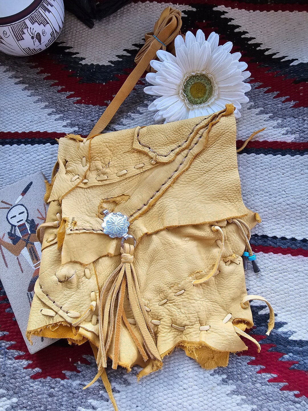 New! Patch Native American Bag, Buckskin Medicine Bag, Satchel, Native ...