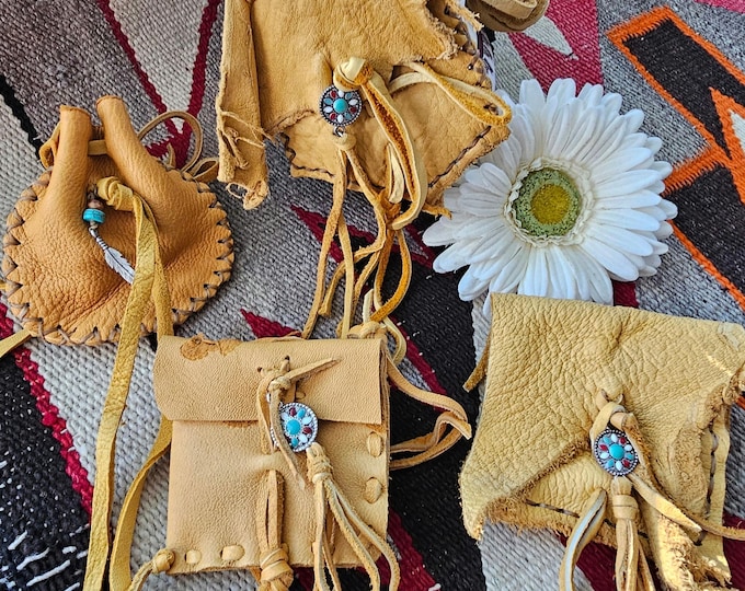 New! Native American Medicine Bag, Buckskin Medicine Bag, Medicine ...