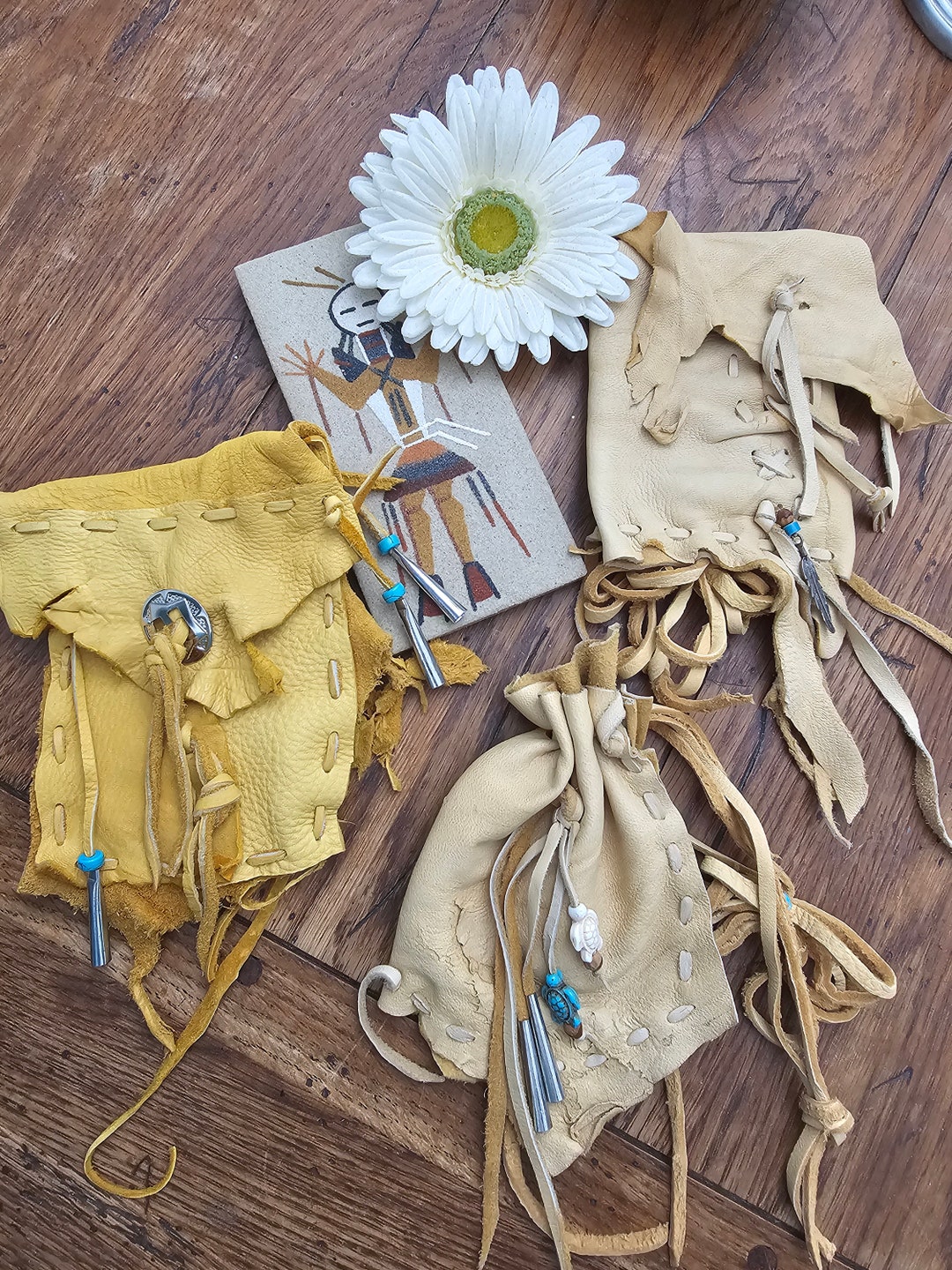 Native American Medicine Bag, Buckskin, Elkskin, Medicine Pouch, Mini ...