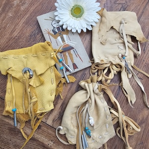 Native American Medicine Bag, Buckskin, Elkskin, Medicine Pouch, Mini ...