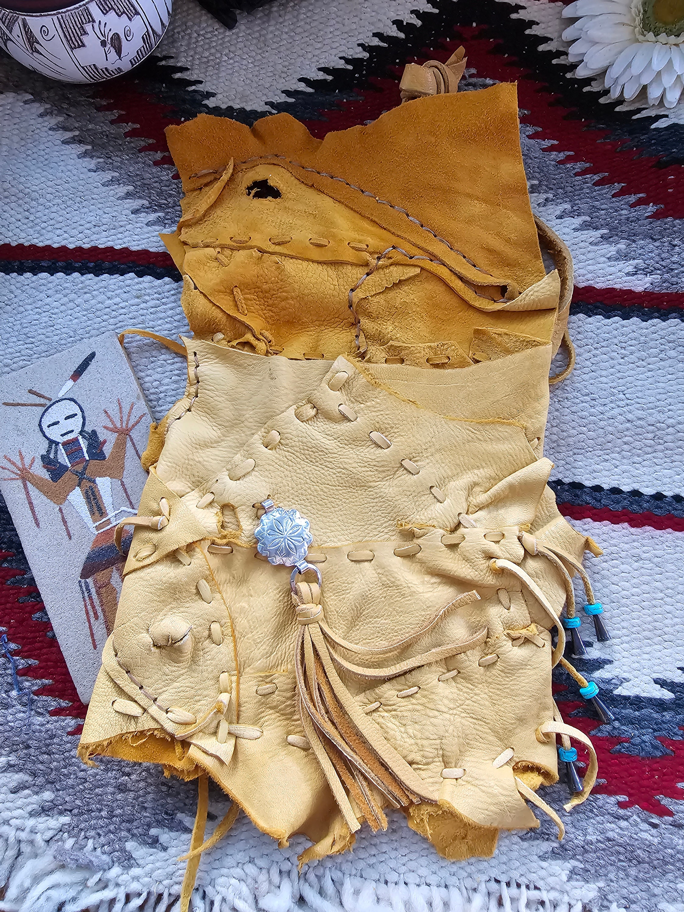 New! Patch Native American Bag, Buckskin Medicine Bag, Satchel, Native ...