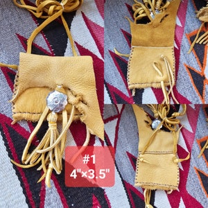 New! Native American Bag, Buckskin Medicine Bag, Navajo Made Bag, Herb ...