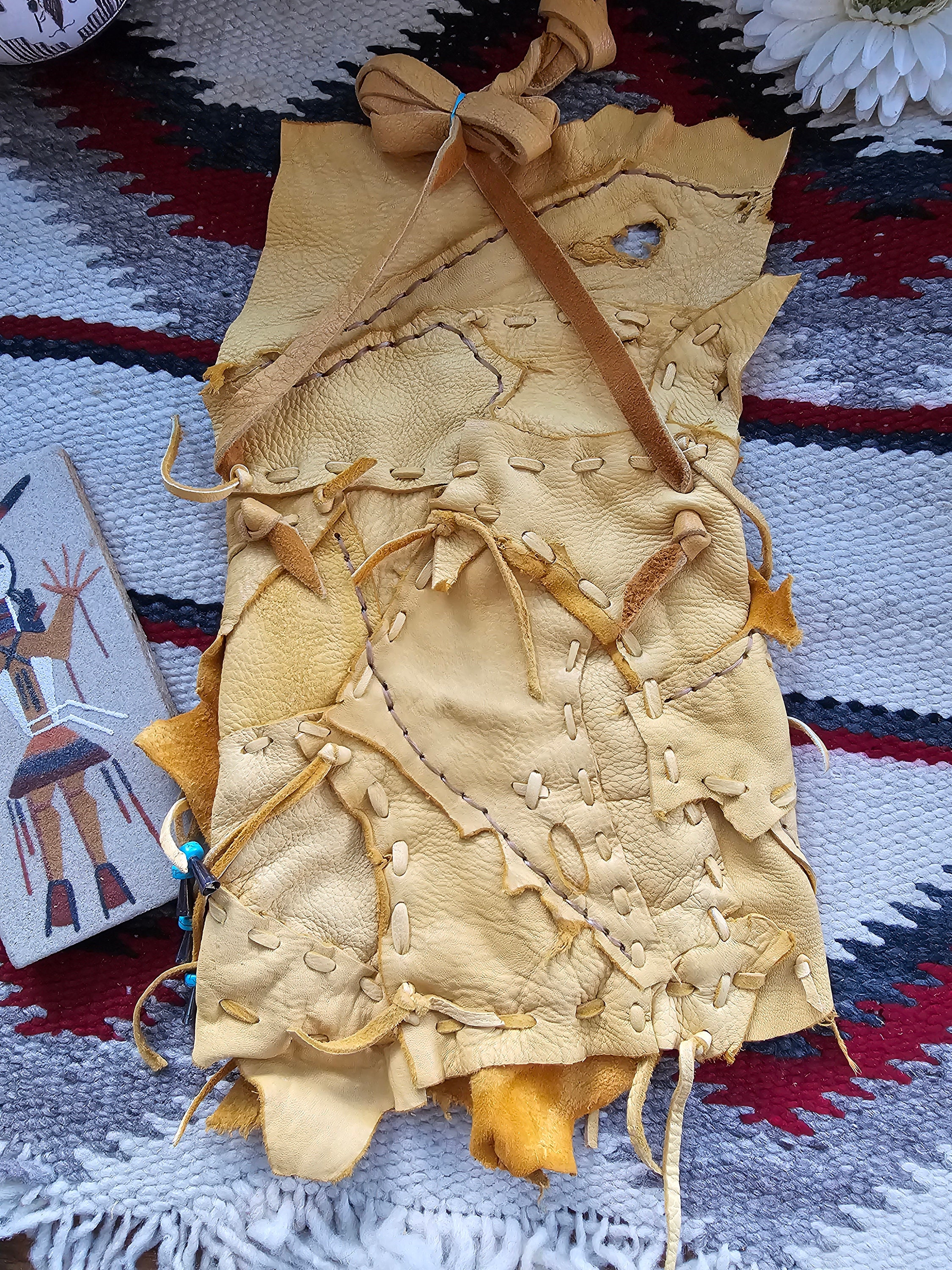 New! Patch Native American Bag, Buckskin Medicine Bag, Satchel, Native ...