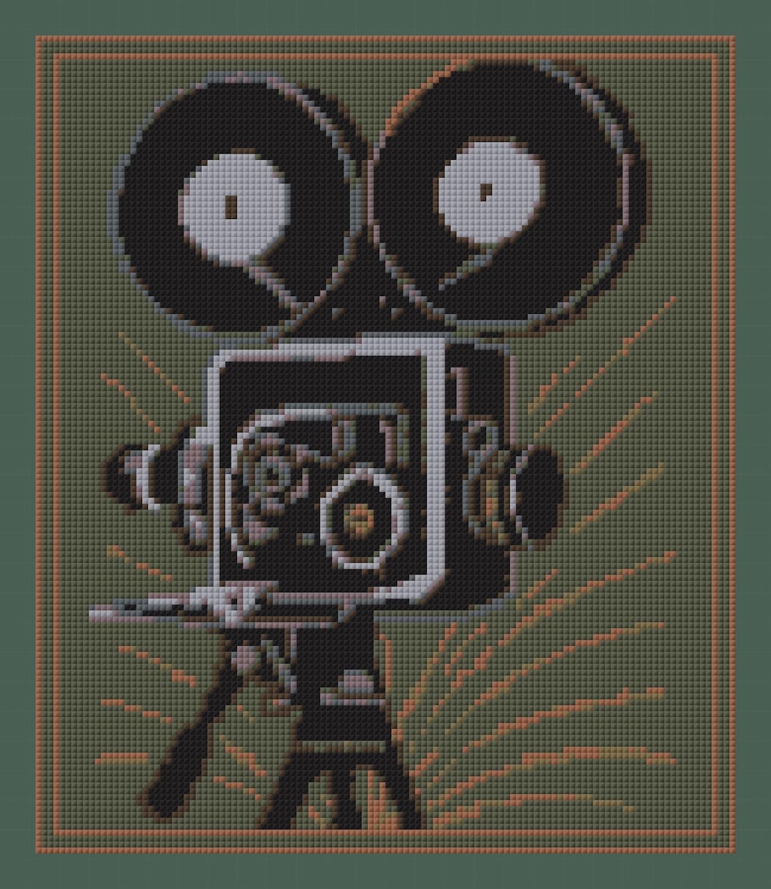 Retro Film Camera Cross Stitch Pattern - Old Hollywood Photography ...