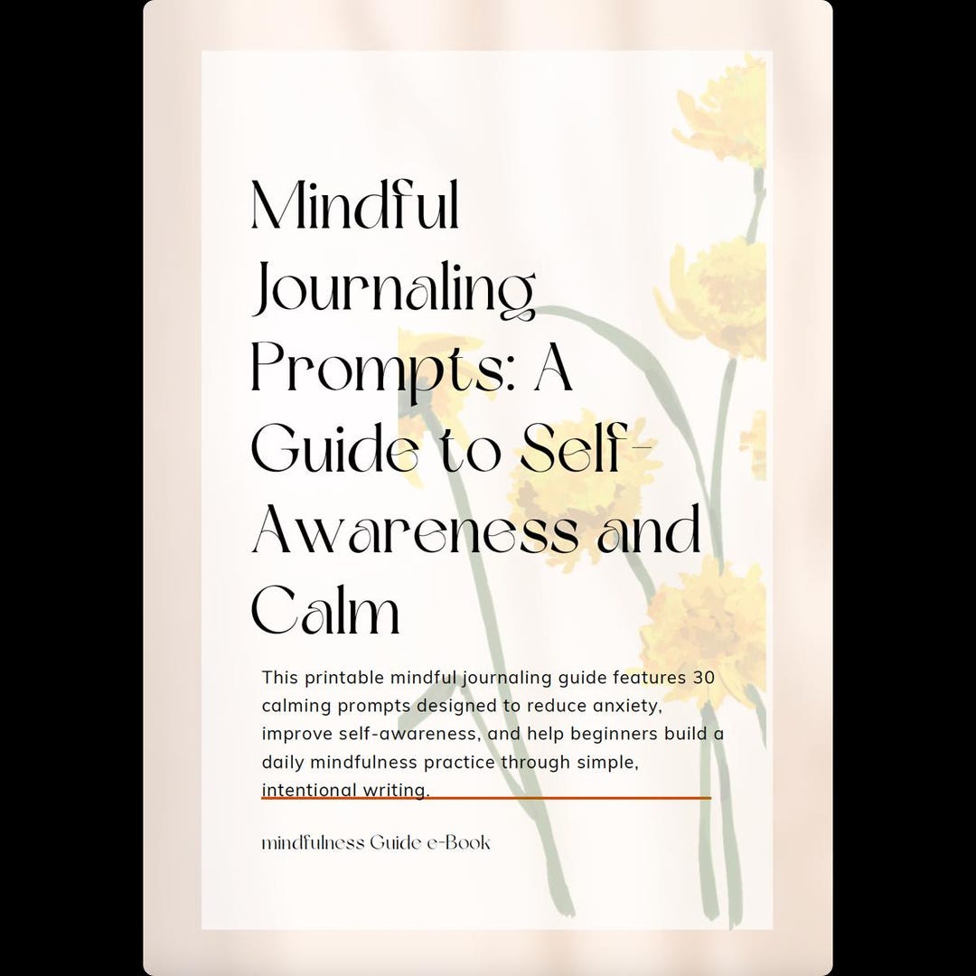 Mindful Journaling Prompts | Printable Self-care Workbook for Stress ...