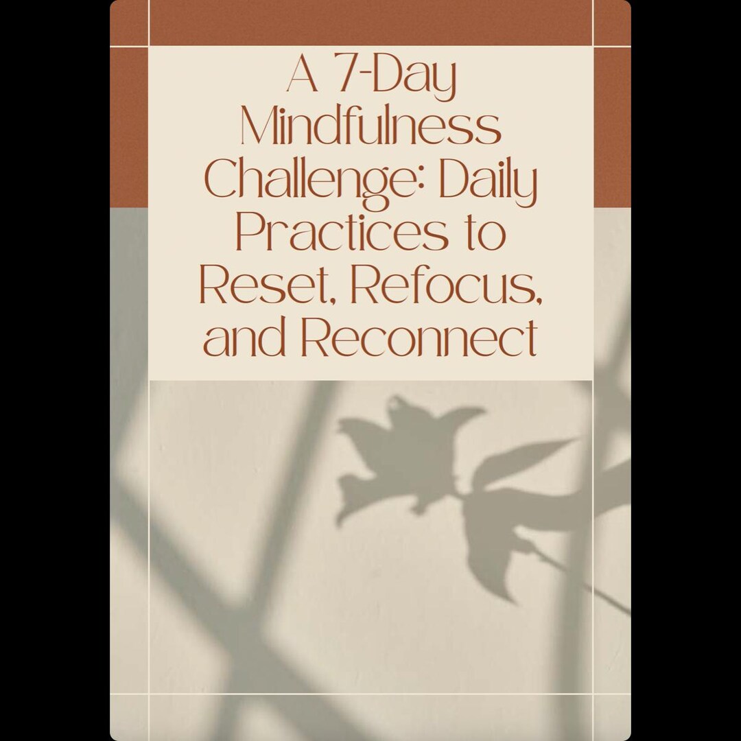 7-day Mindfulness Challenge | Printable Self-care Workbook for Stress ...