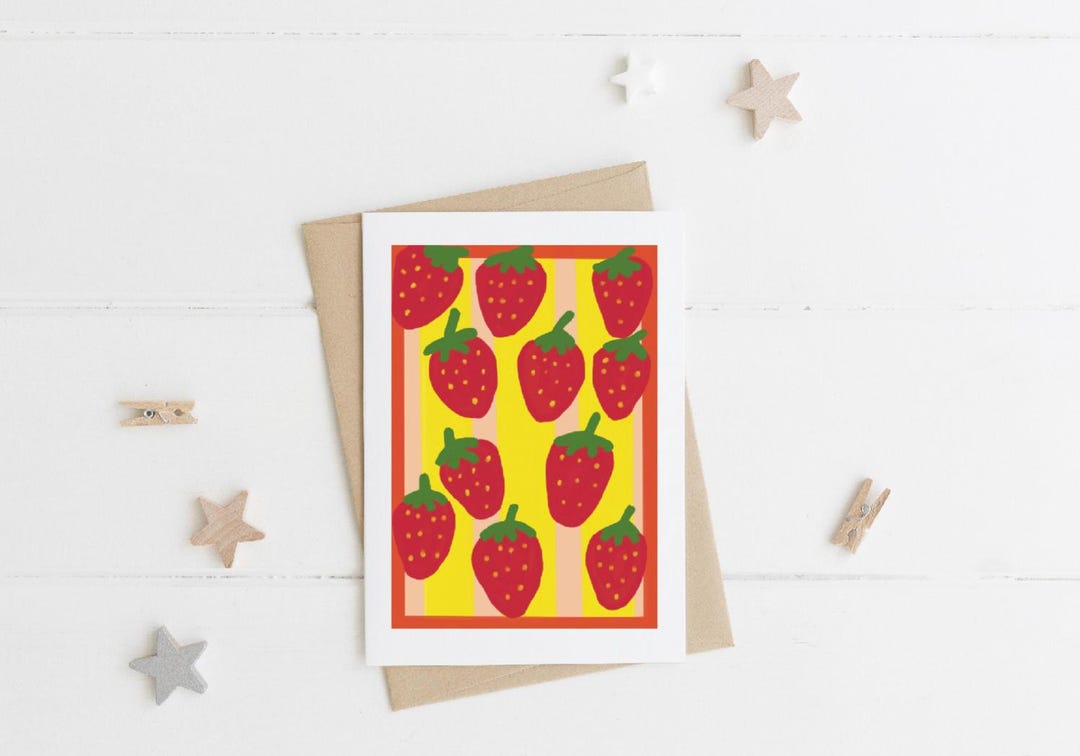 Strawberry Card Blank A6 Textured Matt 324gsm FSC Certified Acetate ...