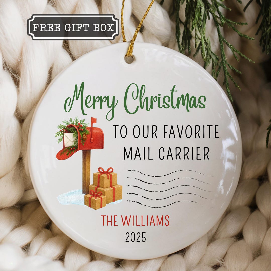 Mail Carrier Ornament Personalized Mailman Christmas Ornament Postal ...