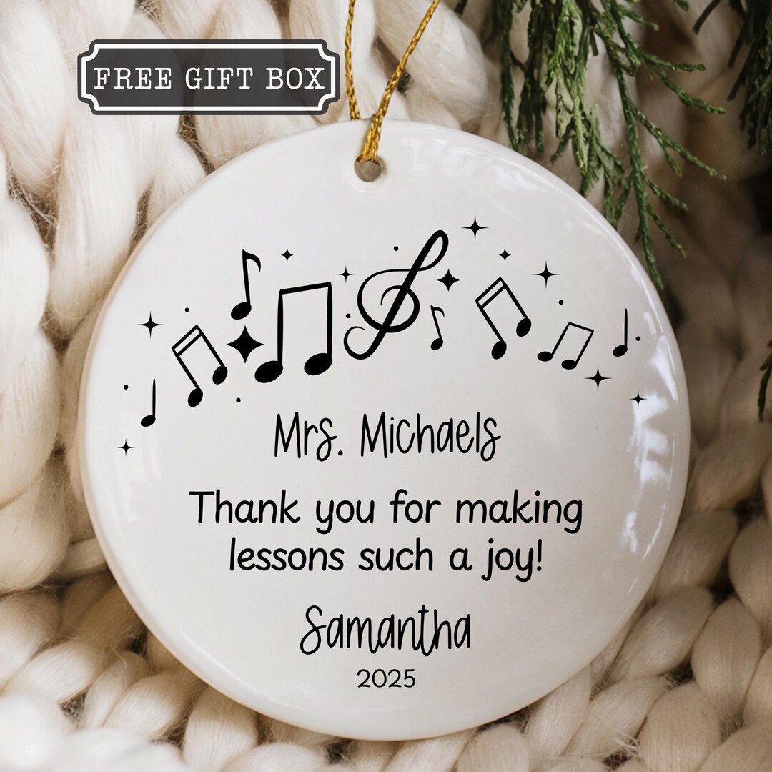 Music Teacher Ornament 2025 Personalized Thank You Gift for Piano ...