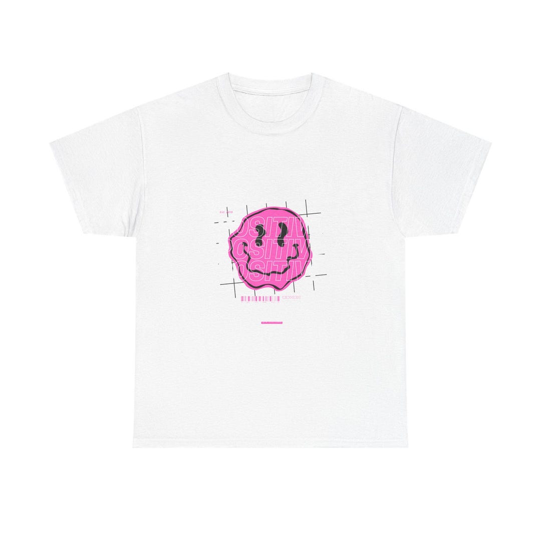 Melting Pink Smiley Tee | Grunge Drip Face Shirt - Etsy