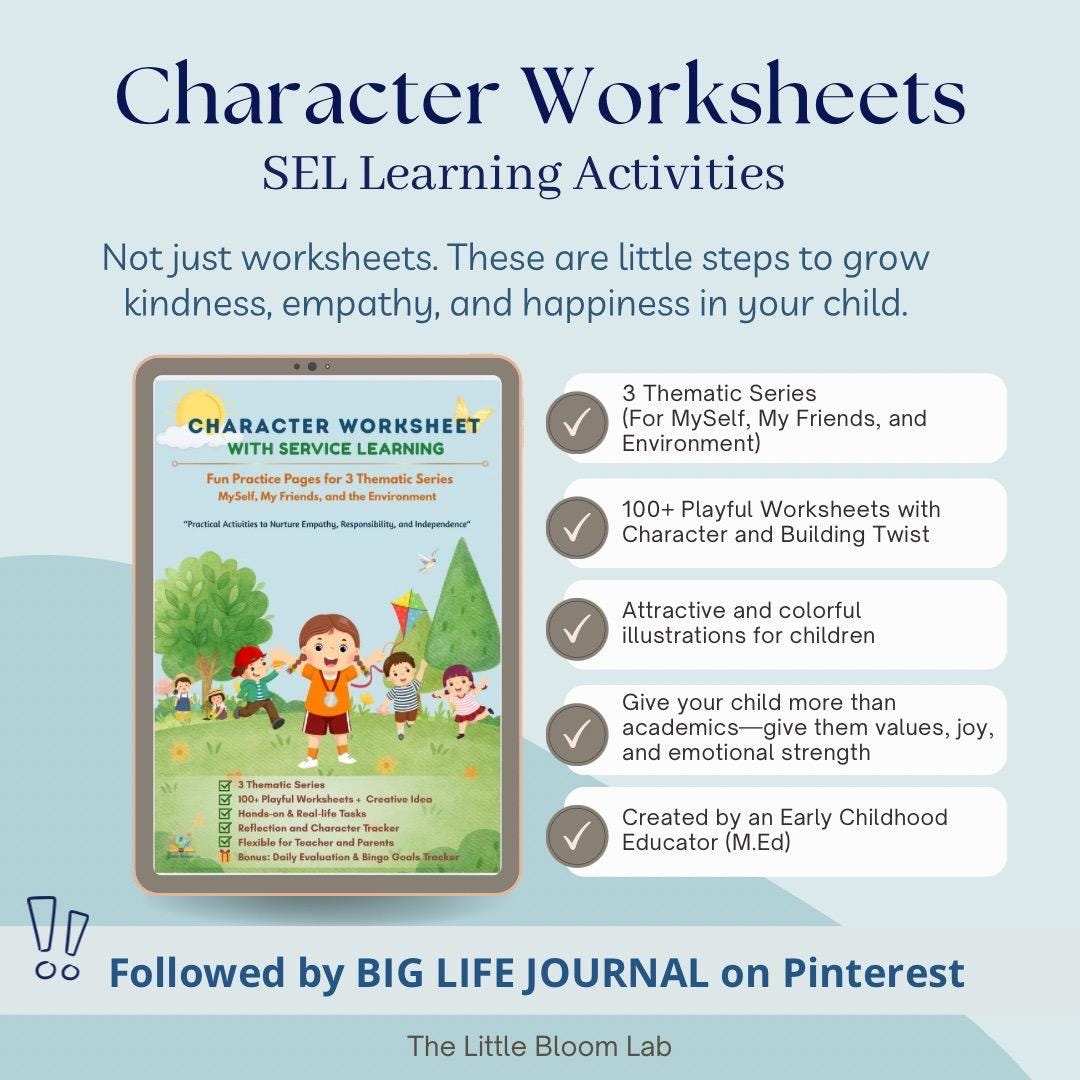Character Trait Worksheets: Early Childhood | Social Emotional Learning ...