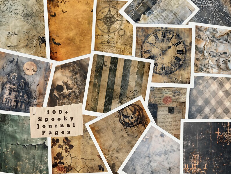 Halloween Junk Journal 100+ Pages: Vintage, Dark Academia, Gothic ...