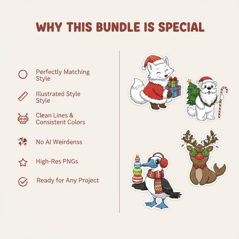 200+ Christmas World Animals Clipart Mega Bundle | Global Wildlife ...