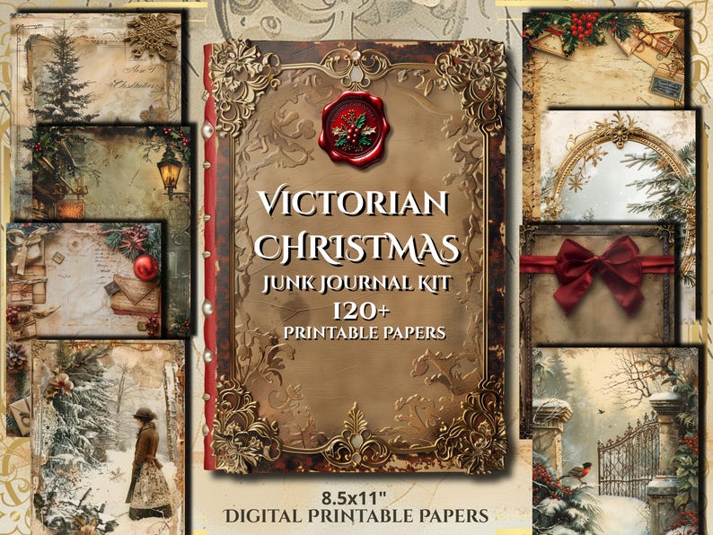 Victorian Christmas Junk Journal Kit | 120+ Printable Pages | Vintage ...