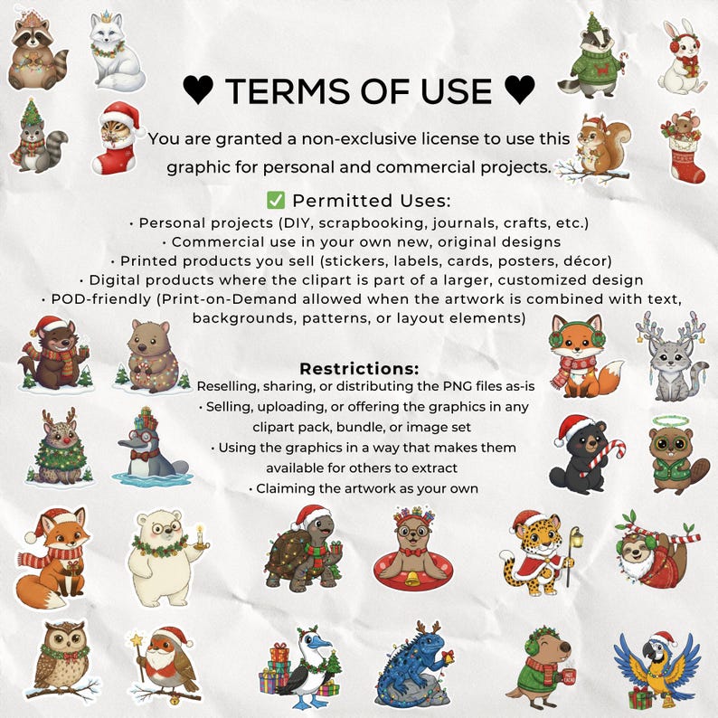 200+ Christmas World Animals Clipart Mega Bundle | Global Wildlife ...