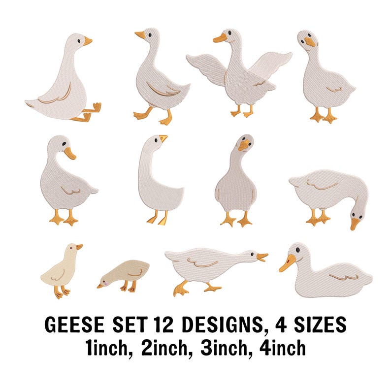 Mini Goose Embroidery Designs, Duck Machine Embroidery Set, Bird Set ...