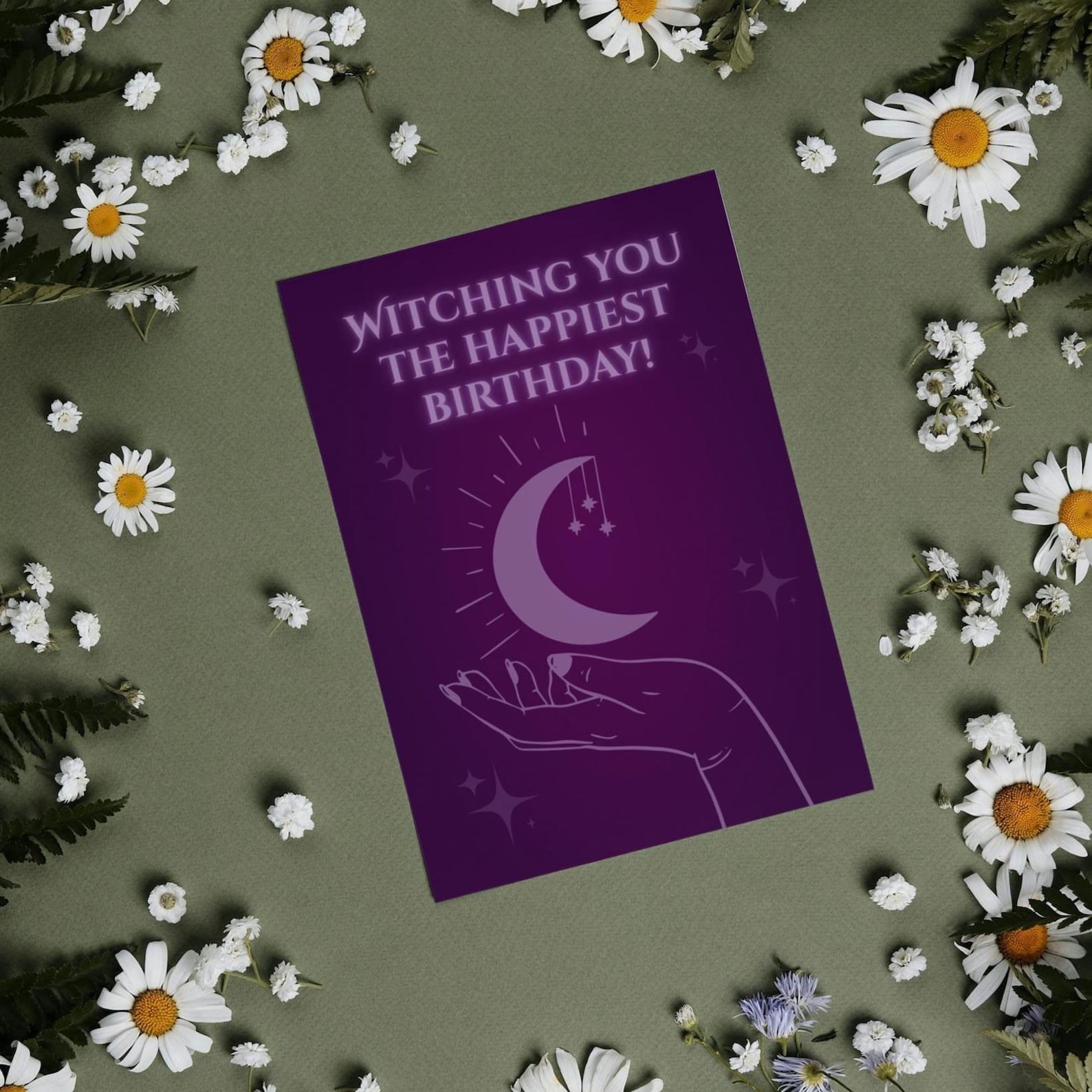 Editable Witch Birthday Card Template | Canva Digital Download ...