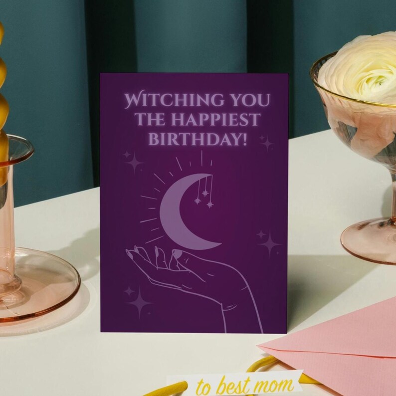 Editable Witch Birthday Card Template | Canva Digital Download ...