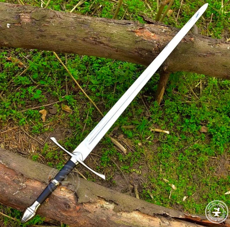 Hand-forged Medieval Longsword - Knight Sword With Leather Scabbard ...