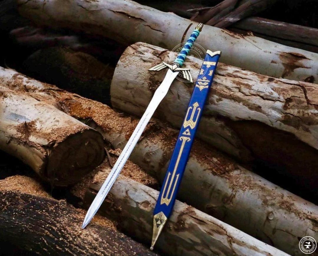 Replica Fantasy Sword With Scabbard | Handmade Master Sword Style ...
