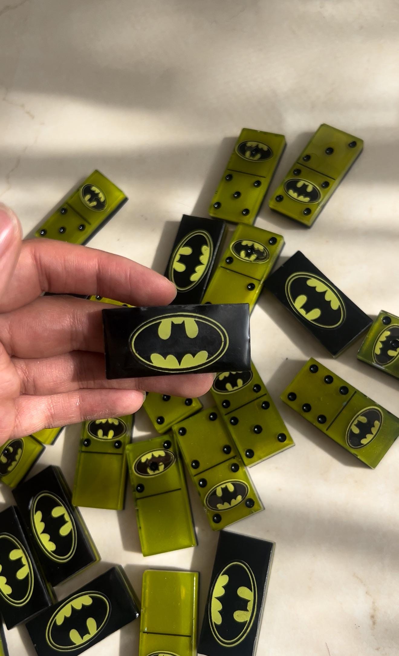 Batman Inspired Resin Dominoes – Handmade Black Themed Domino Set, Dark ...